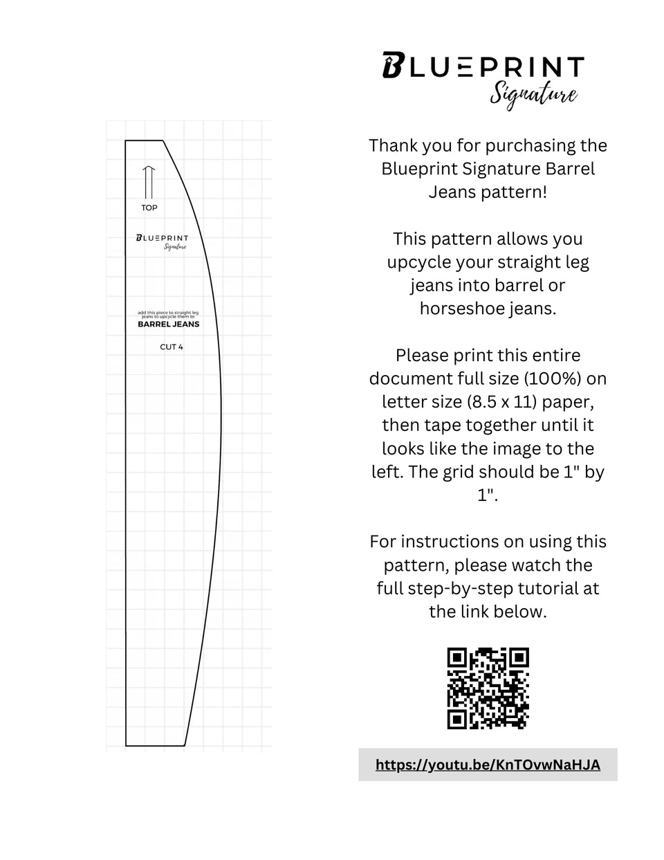 Barrel Jeans Upcycle Digital Pattern – Blueprint Signature
